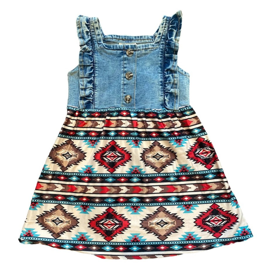 Shea Baby Denim Aztec Girl's Dress SDR18 – Wild Bill's Western Store